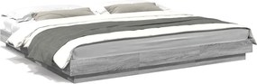 Rám postele s LED osvětlením šedý sonoma 200 x 200 cm kompozit 3281075