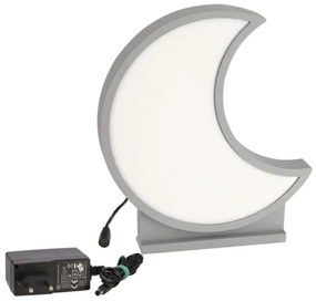 LED Dětská stolní lampa MOON LED/12W/230V šedá