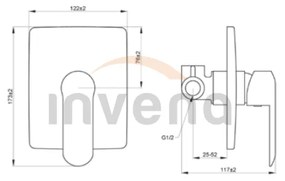 Invena Siros, podomítková baterie 1-výstupová, černá matná, BP-90-4K1-A