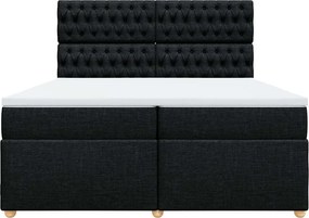 Box spring postel s matrací černá 200x200 cm textil 3293696
