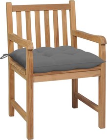 Zahradní židle 2 ks šedé podušky masivní teak 3062746