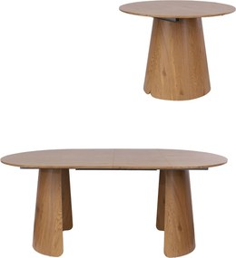 Kulatý rozkládací stůl Enzo M Plus, 100–180 cm, divoký dub