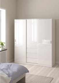 Šatní skříň Simplicity III, bílý lesk