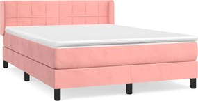 Box spring postel s matrací růžová 140x200 cm samet 3130966