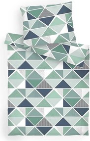 Bavlněné povlečení Pyramidy mentolové 140x200, 70x90 cm