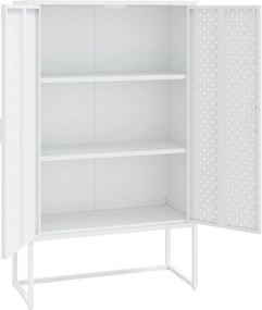 Komoda bílá 80 x 35 x 135 cm ocel 335875