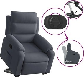 Zvedací polohovací křeslo tmavě šedé samet 3205093