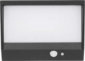 NV 9492540 Venkovní nástěnné svítidlo VALOR antracitový hliník a matný akryl LED 2W 3000K 3.7V 86st. IP65 vypínač na těle / solární / pohybové čidlo - NOVA LUCE