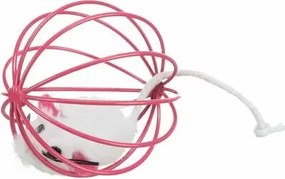 TRIXIE 4115 Plyšová myš v kulaté barevné kleci 6 cm