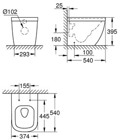 Grohe Euro Ceramic - Stojící WC, alpská bílá 39339000