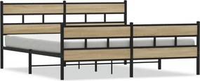 Kovový rám postele bez matrace dub sonoma 183 x 213 cm 3308473