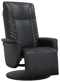 Křeslo relaxační, masážní, polohovací, otočné, ekokůže černá, NoBi PULSAR