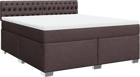 Box spring postel s matrací tmavě hnědá 180x200 cm textil 3285977