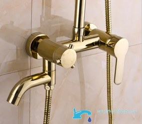 Nástěnný sprchový systém EYN NSG05783 v lesklém zlatém provedení