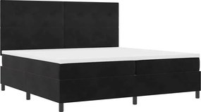 Postel s boxspringem s čelo Černý 200 x 200 cm samet 3339856