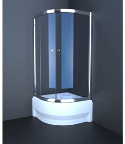Sprchový kout, Anima, čtvrtkruh, 90 cm, R550, chrom, sklo Grape 46346