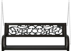 Zahradní houpací lavice 125 cm ocel a plast černá 317143