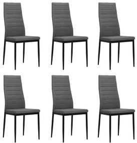 Jídelní židle 6 ks světle šedé textil 275380