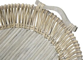 Přírodní dřevěný oválný podnos s držadly Willow - 72*58*11cm