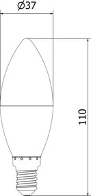 Mexen Nova, LED žárovka E14, C37, 8W, teplá - 3000K, 840 lm - L102-E14-0830-01
