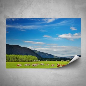 Plakát - Stádo krav (60x40 cm) - PopyDesign