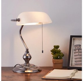 Eglo 901019 - Stolní lampa BANKER 1xE27/60W/230V bílá/lesklý chrom