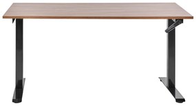 Manuálně nastavitelný psací stůl 160 x 72 cm tmavé dřevo/černý DESTINES Beliani