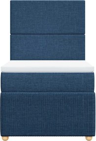 Box spring postel s matrací modrá 100 x 200 cm textil 3291966