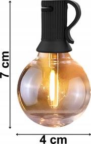TRENDIE Zahradní světelná girlanda 20 LED teplá bílá 15m