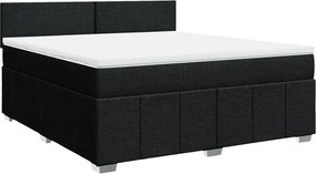 Box spring postel s matrací černá 180x200 cm textil 3287142