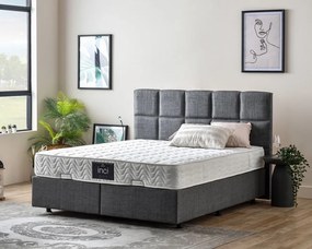 Čalouněná postel INCI s matrací - tmavě šedá 200 × 200 cm