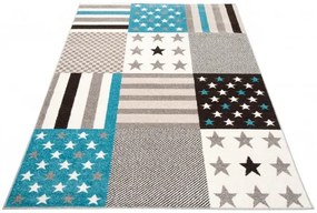 Moderní kusový koberec 36202/37126 FIESTA Hvězdičky šedý modrý Rozměr: 180x260 cm