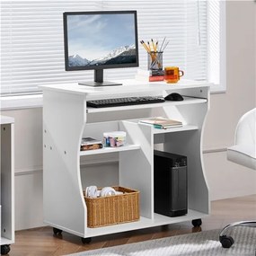 Psací stůl Yaheetech – bílá, 80 cm (délka) × 48 cm (šířka) × 76 cm (výška) (264773174225)
