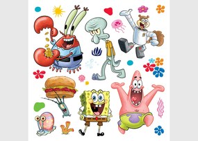 Dětská samolepka na zeď Spongebob Bikini Bottom | 30 x 30 cm | DDKS3951