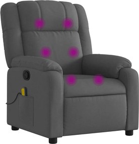 Masážní křeslo s polohovacím mechanismem, tmavě šedé, látkové 3205753