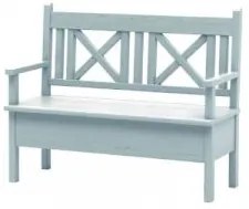 Jídelní lavice s úložným prostorem a područkami Sil 013 - 120cm - výběr moření, 01Moření K03 - bílá patina, Moření sedáku v barvě korpusu