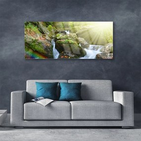 Plexisklo-obraz Vodopád Duha Příroda Potok 125x50 cm
