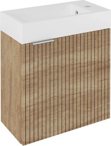 Sapho Latus IV koupelnová skříňka pod umyvadlo 49,5 x 50 x 25 cm dub alabama strip hnědá LT410-2322