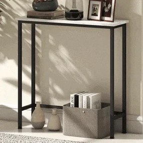 HOMCOM Konzolový stolek do předsíně s nastavitelnými nožičkami, ochranou proti převrácení 75 x 24 x 76 cm pro malý prostor, černý