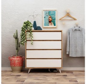 Asir Komoda SUVERA 86x70 cm bílá/béžová 811MDD3408