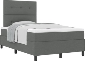 Postel s boxspringem s čelo Tmavě šedá 120 x 200 cm textil 3339379