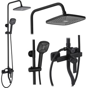 Rea Argus, sprchový set s vanovou výlevkou, černá matná, REA-P2389