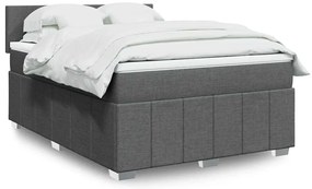 Box spring postel s matrací tmavě šedý 140 x 190 cm textil 3287057