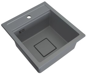 Gamma Quadro 4550, 1-komorový granitový dřez 450x495x220 mm, šedá, GMA-ZLE000221