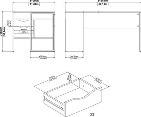 FALCO Psací stůl Felix 118 bílá/beton