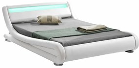 TEMPO Moderní postel s RGB LED osvětlením, bílá, 180x200, FILIDA