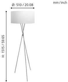 Eglo 95539 - Stojací lampa FONDACHELLI 1xE27/60W/230V