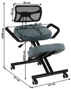 Kondela Ergonomická klekačka, šedá/černá, RUFUS