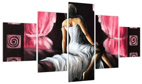 Obraz ženy v šatech (125x70 cm)