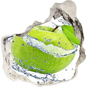 Wallmuralia Nálepka 3D díra na zeď Zelená jablka 75x75 cm